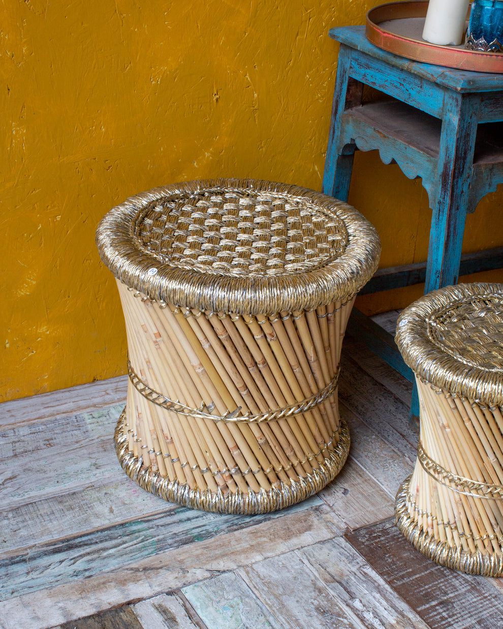 Muddha Stool - Gold – The india Shop