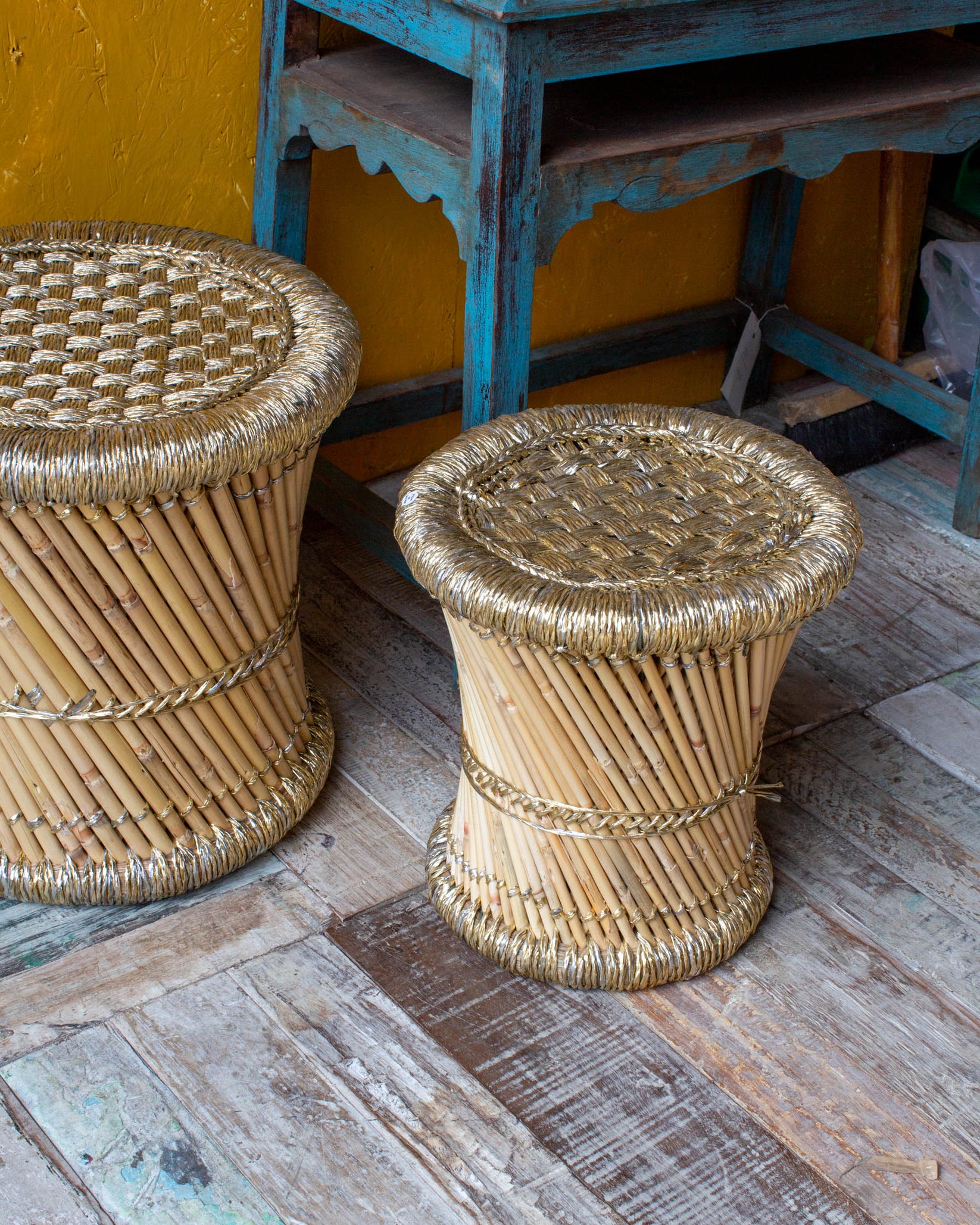 Muddha Stool - Gold – The india Shop