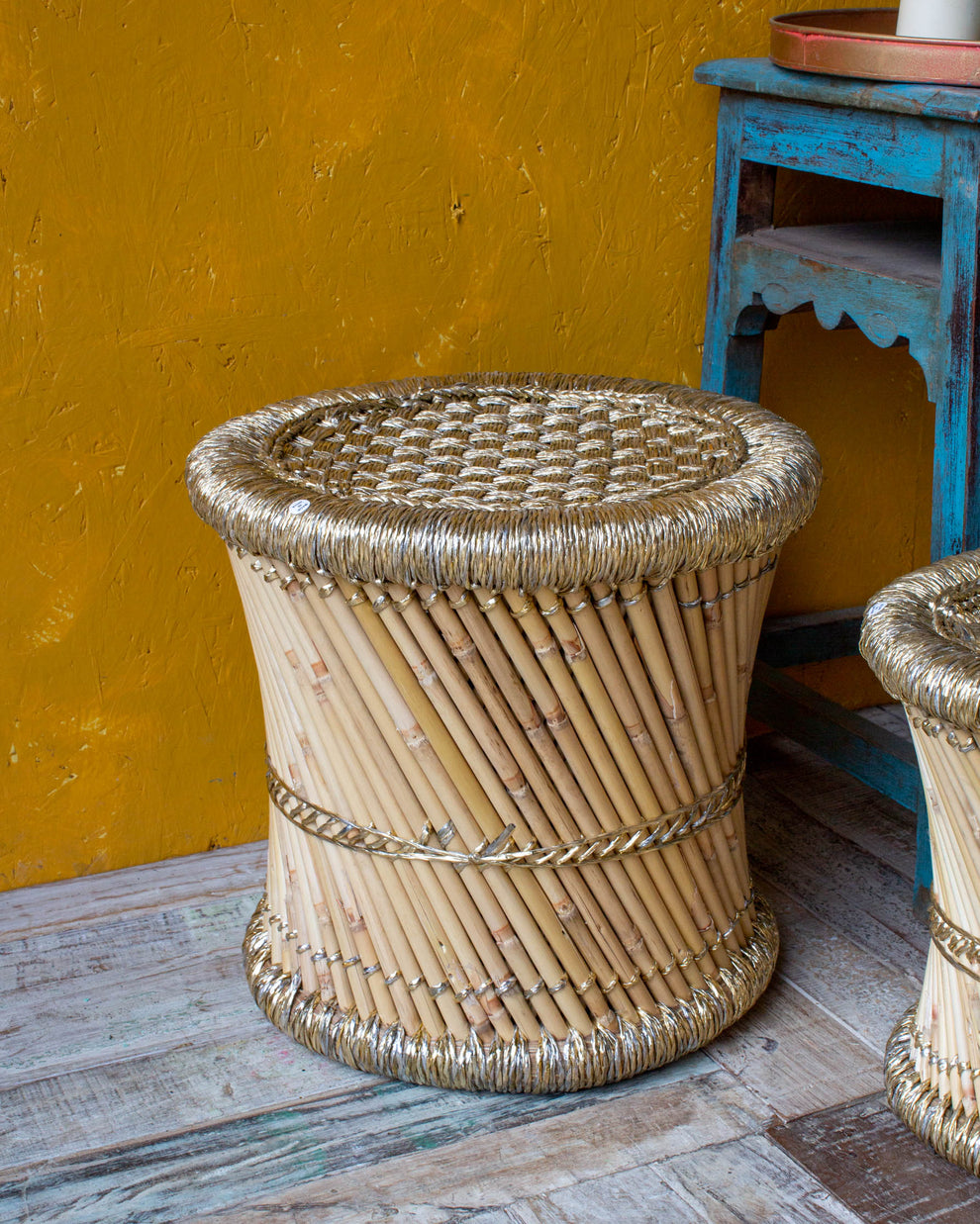 Muddha Stool - Gold – The india Shop